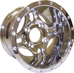 WHEEL, PANTHER STEALTH CHROME,10X7 3:4 - GolfCartPartsDirect